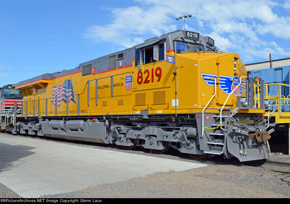 Brand new UP C45AH #8219 on display at the Bailey Yard locomotive shop during Railfest.